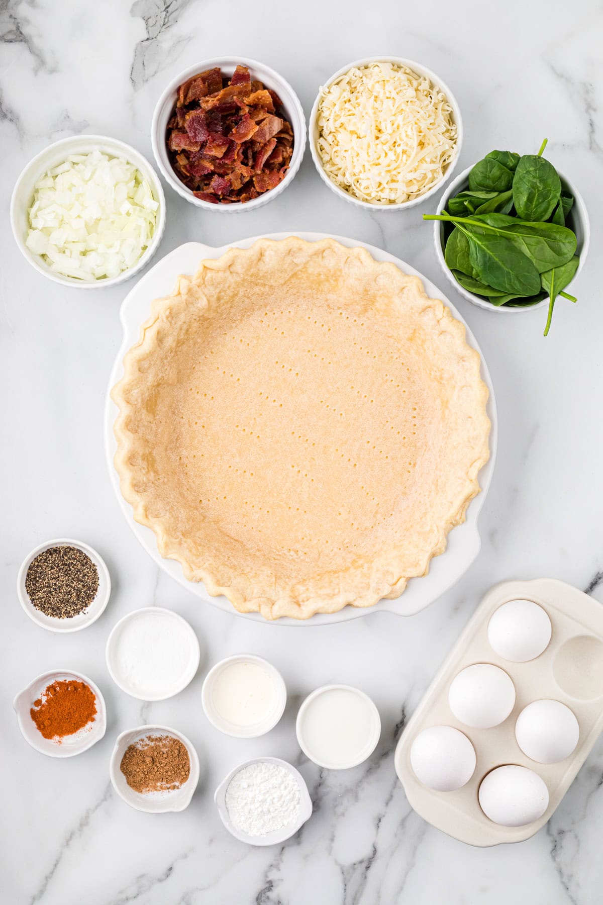 Spinach Bacon Quiche - Risa's Family Kitchen