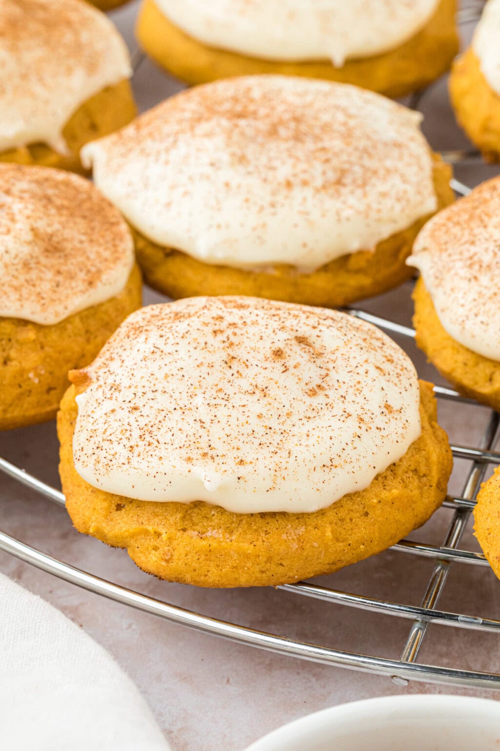 Pumpkin Spice Cookies with Cream Cheese Frosting - Risa's Family Kitchen